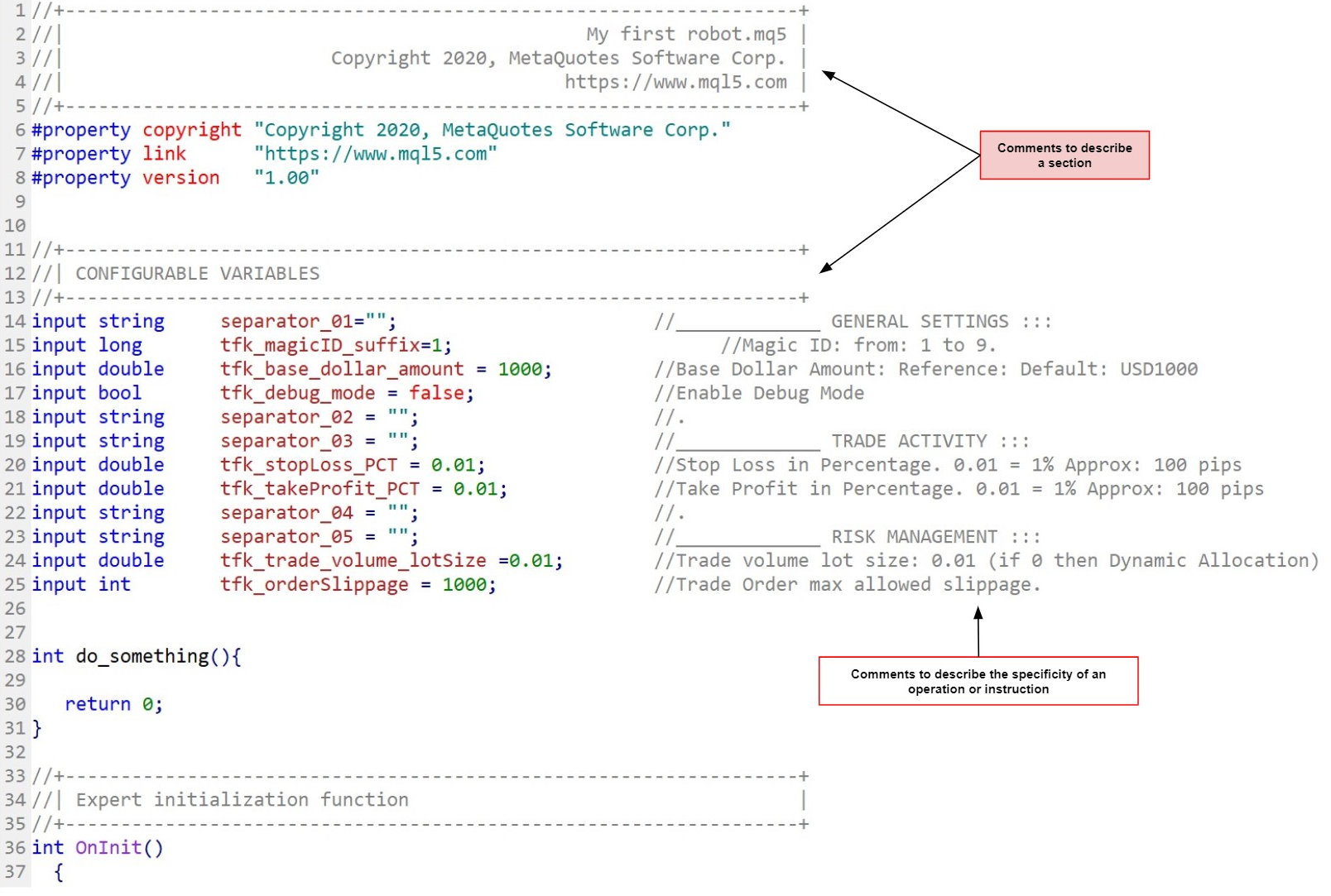 How To Make Clear And Clean Understandable Code With COMMENTS Forex
